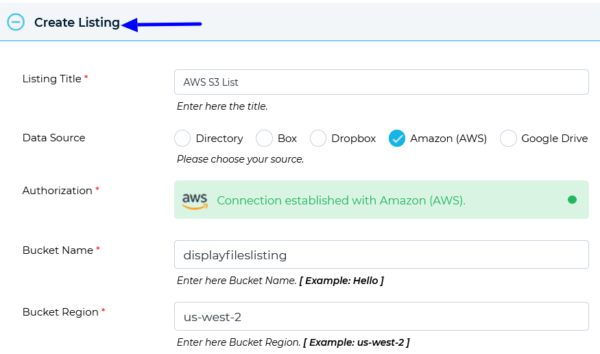 Show Files & Folders Listing from AWS - WP Display Files