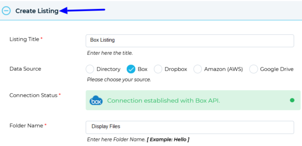 Show Files & Folders Listing from Box - WP Display Files