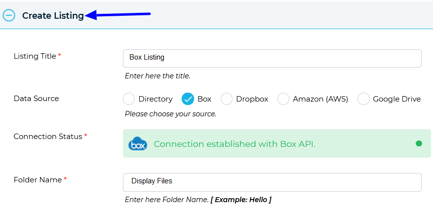 Show Files & Folders Listing from Box - WP Display Files