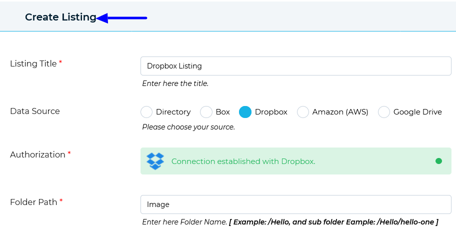 Show Files & Folders Listing from Dropbox - WP Display Files