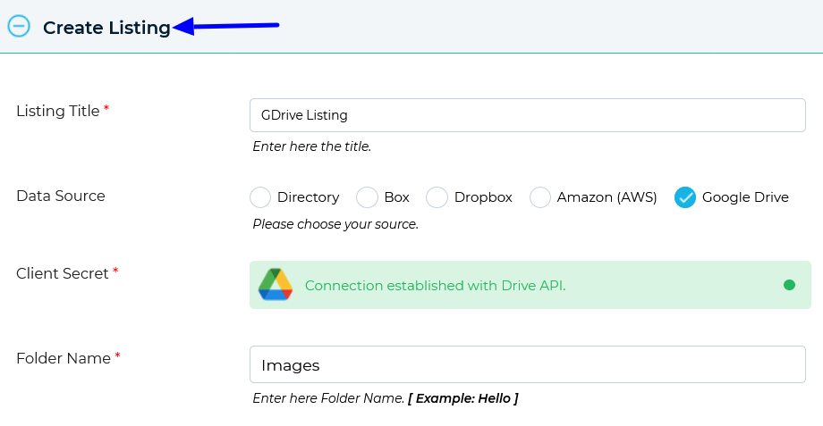 Show Files & Folders Listing from Google Drive - WP Display Files