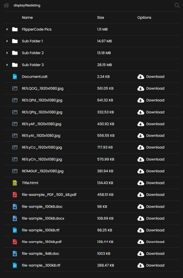 Show Files & Folders Listing from Dropbox - WP Display Files
