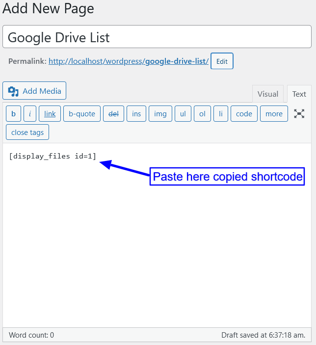 Show Files & Folders Listing from Google Drive - WP Display Files