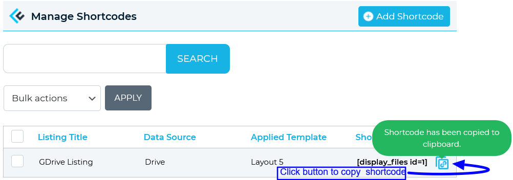 Show Files & Folders Listing from Google Drive - WP Display Files