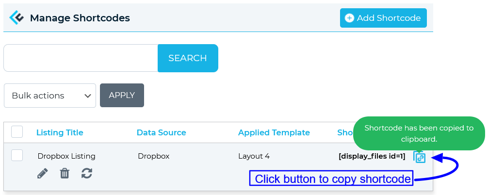 Show Files & Folders Listing from Dropbox - WP Display Files