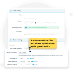 WordPress Cloud Plugin | WP Display Files Pro | Files and Folders Listing